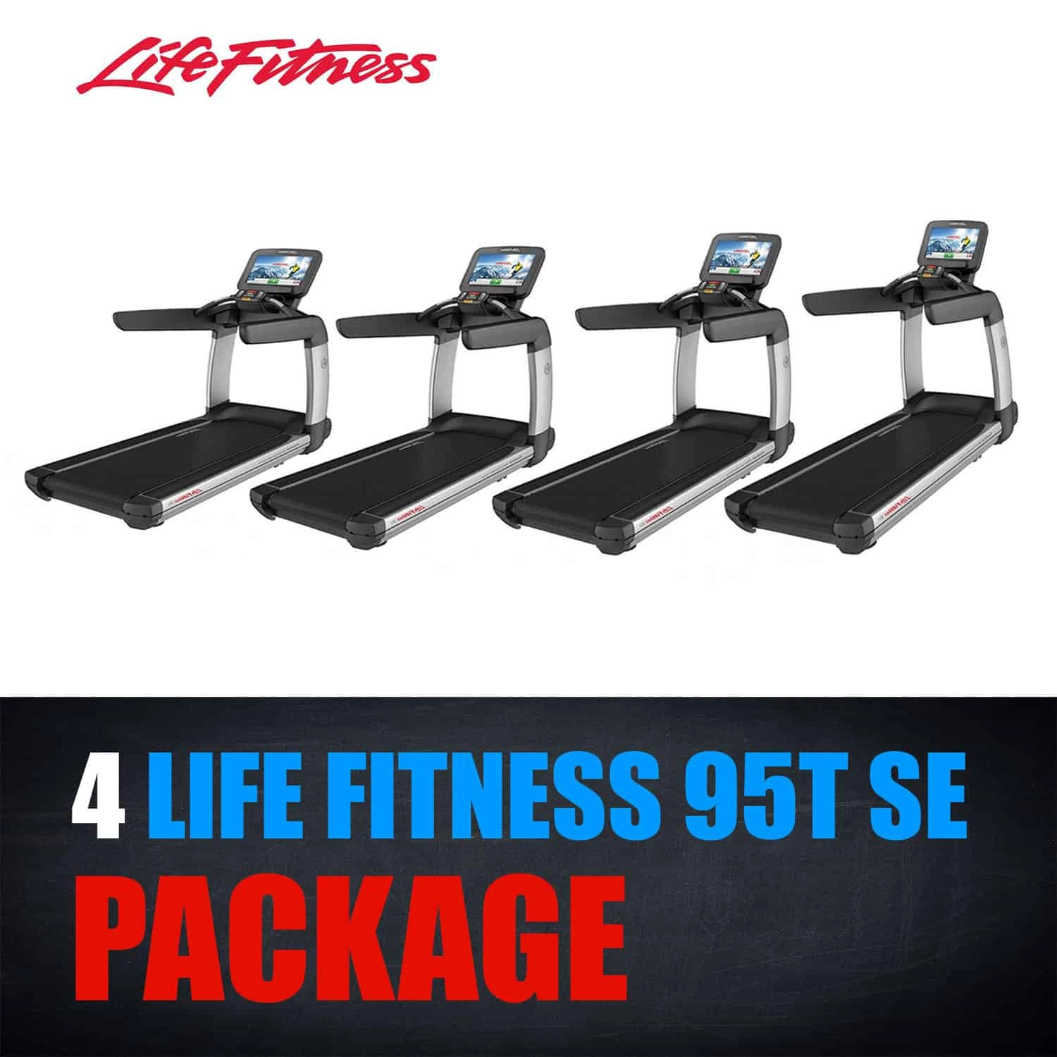 95T Discover SE Treadmill Package - 4x Life Fitness Treadmills